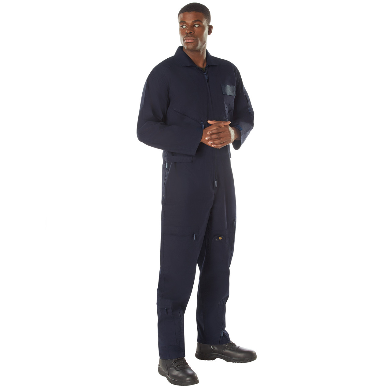 Navy Blue Military-Style Flightsuit Coveralls ; Military-Style Long ...