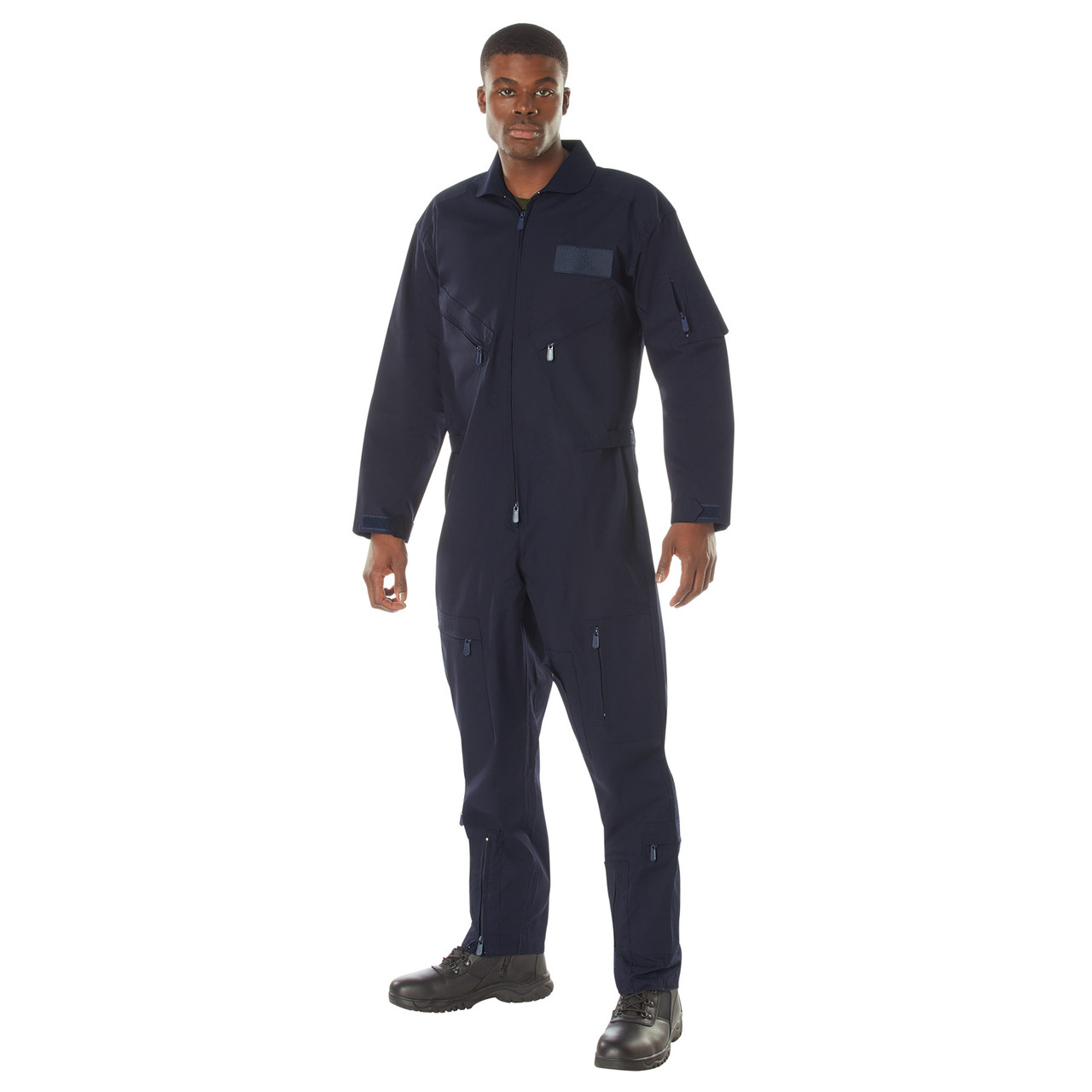 Navy Blue Military-Style Flightsuit Coveralls ; Military-Style Long ...