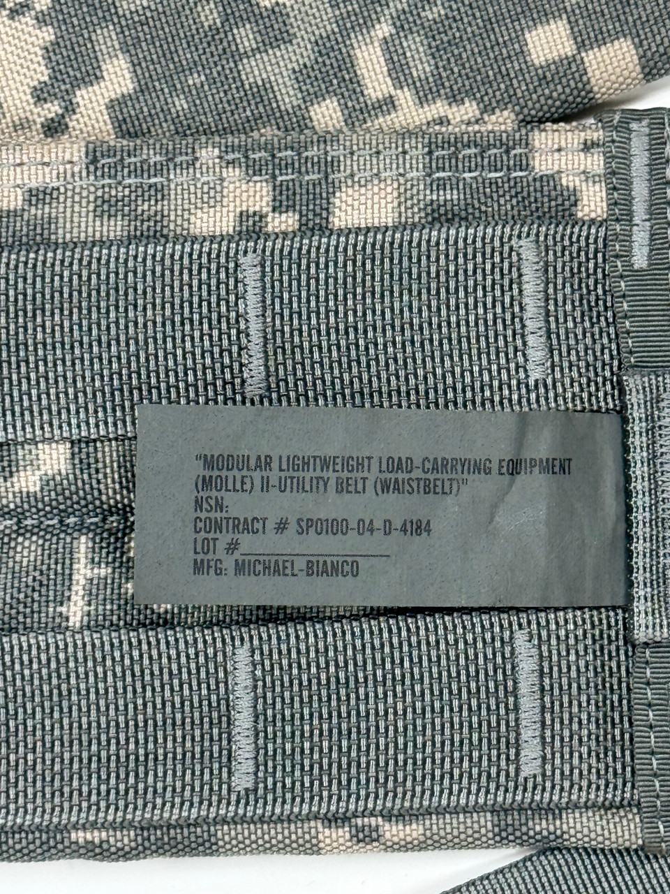 USGI MOLLE II FLC Utility Belt Waistbelt ACU Digital Camo USED