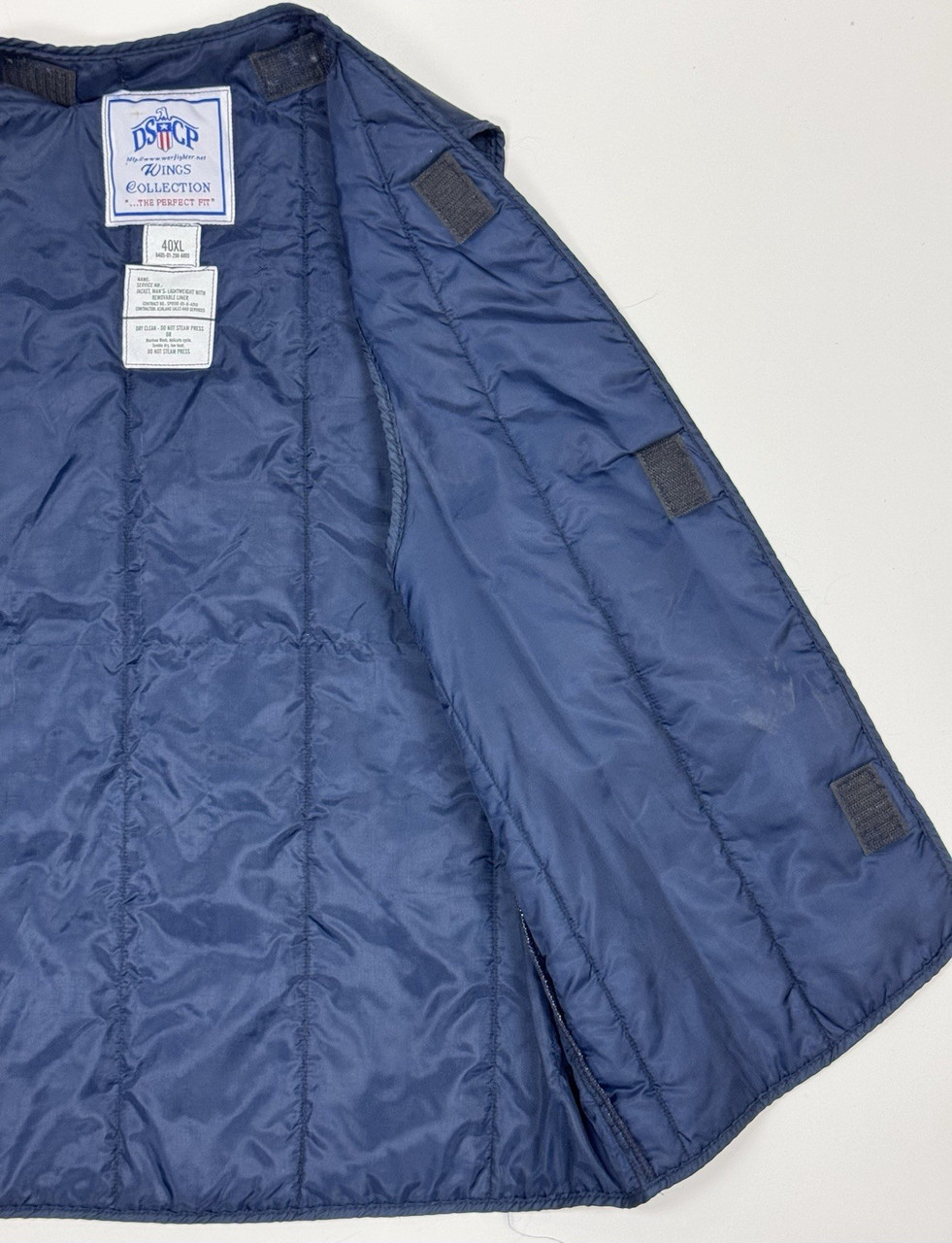USGI Men's Navy Removable Quilted Replacement Vest Liner Size 40XL USED