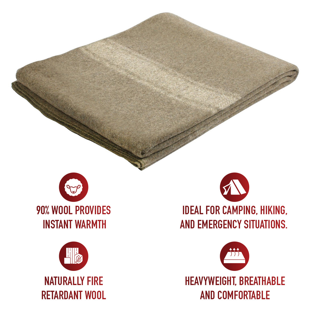 Rothco European Army Type 90% Wool Blanket