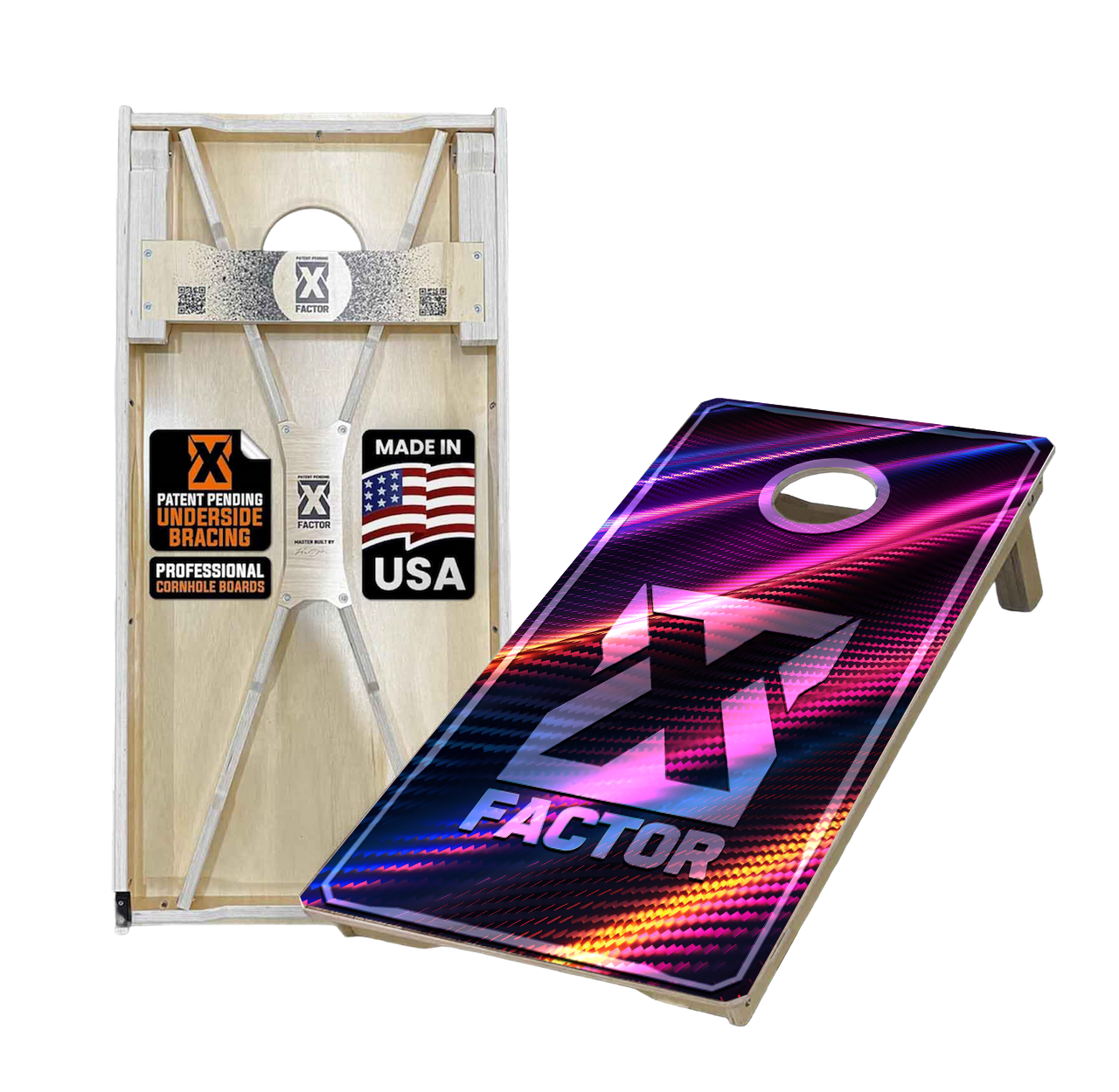 The X Factor Holo-Carbon Design Cornhole Boards