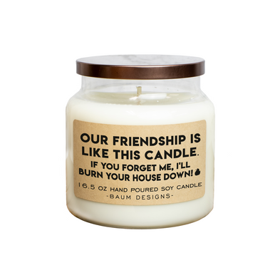 Our Friendship Is Like This Candle Soy Candle - Baum Designs