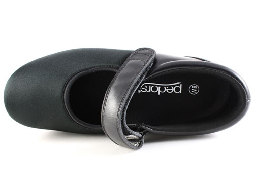 Pedors Mary Jane Black Stretch Orthopaedic Diabetic Shoes