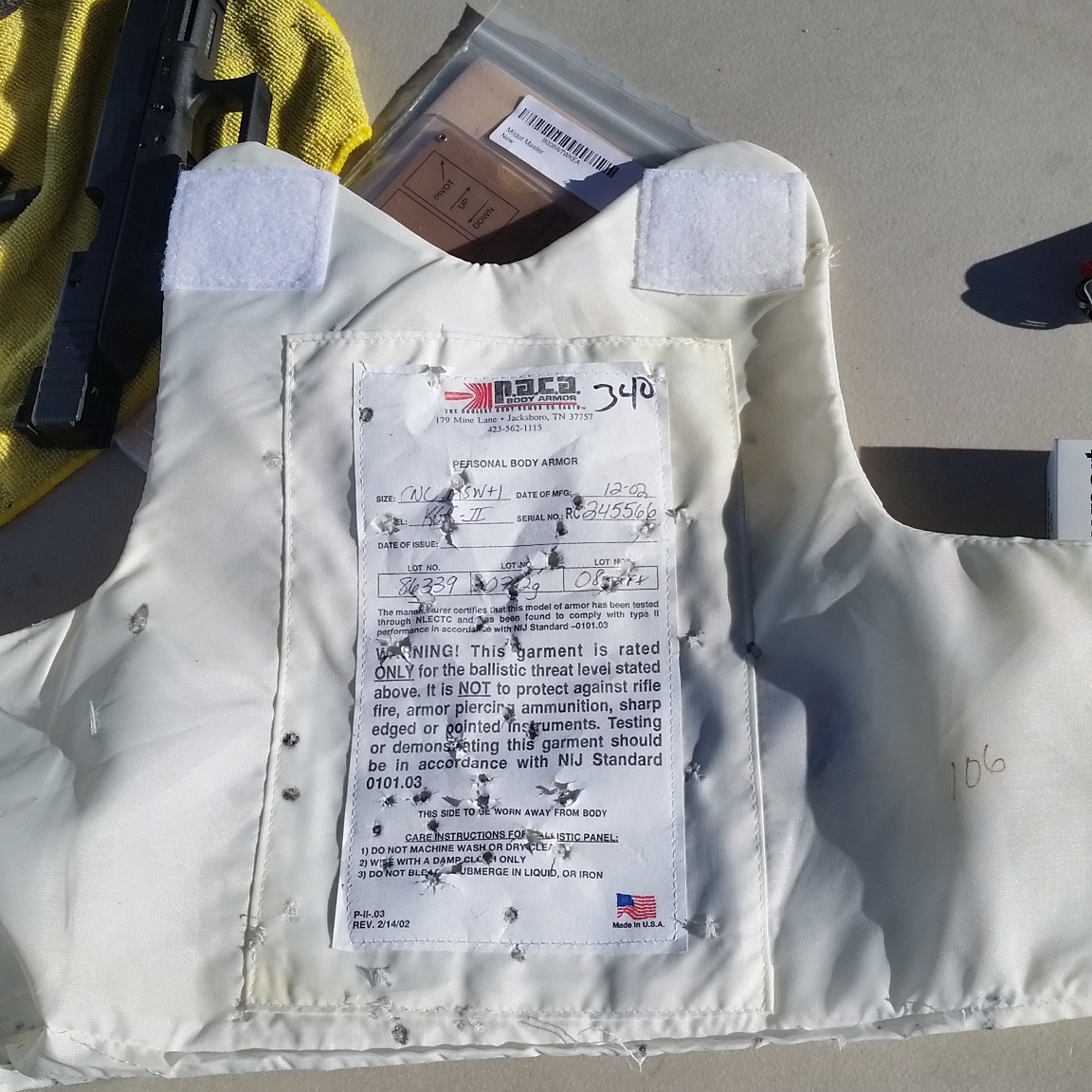 Shooting Level II soft body armor - Spinta Precision