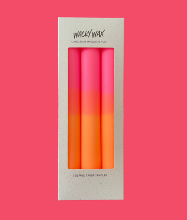 Neon Marbled Taper Candles Set