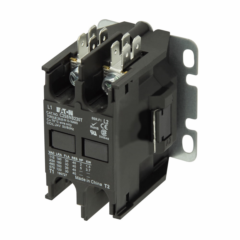 C25DNY162A - Eaton - 40A CONTACTOR,120V, 1/4" TAB LINE,BOX LUGS LOAD ...