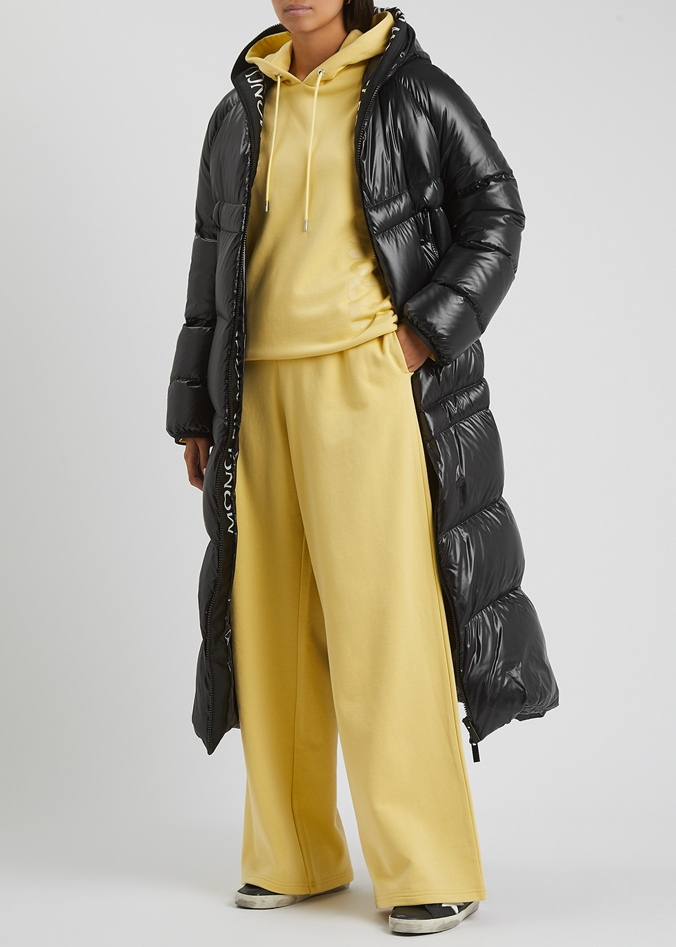 MONCLER Chanon black quilted shell coat | Harvey Nichols