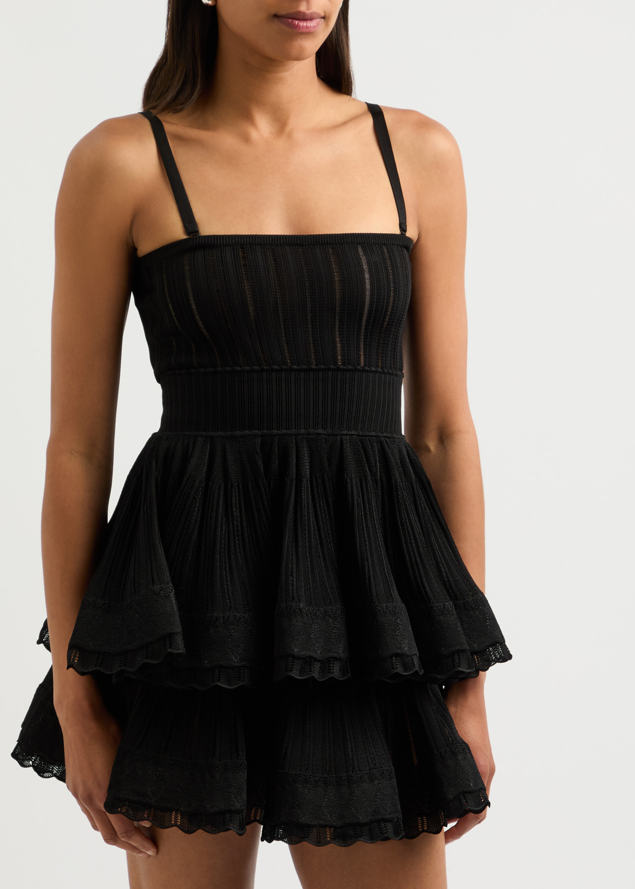 ALAÏA Crinoline ribbed-knit top | Harvey Nichols