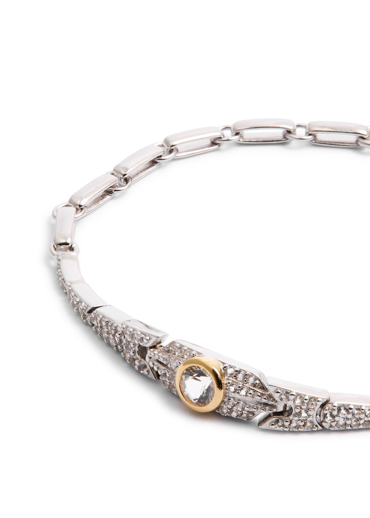 LAURA VANN Crystal-embellished rhodium-plated bracelet | Harvey Nichols