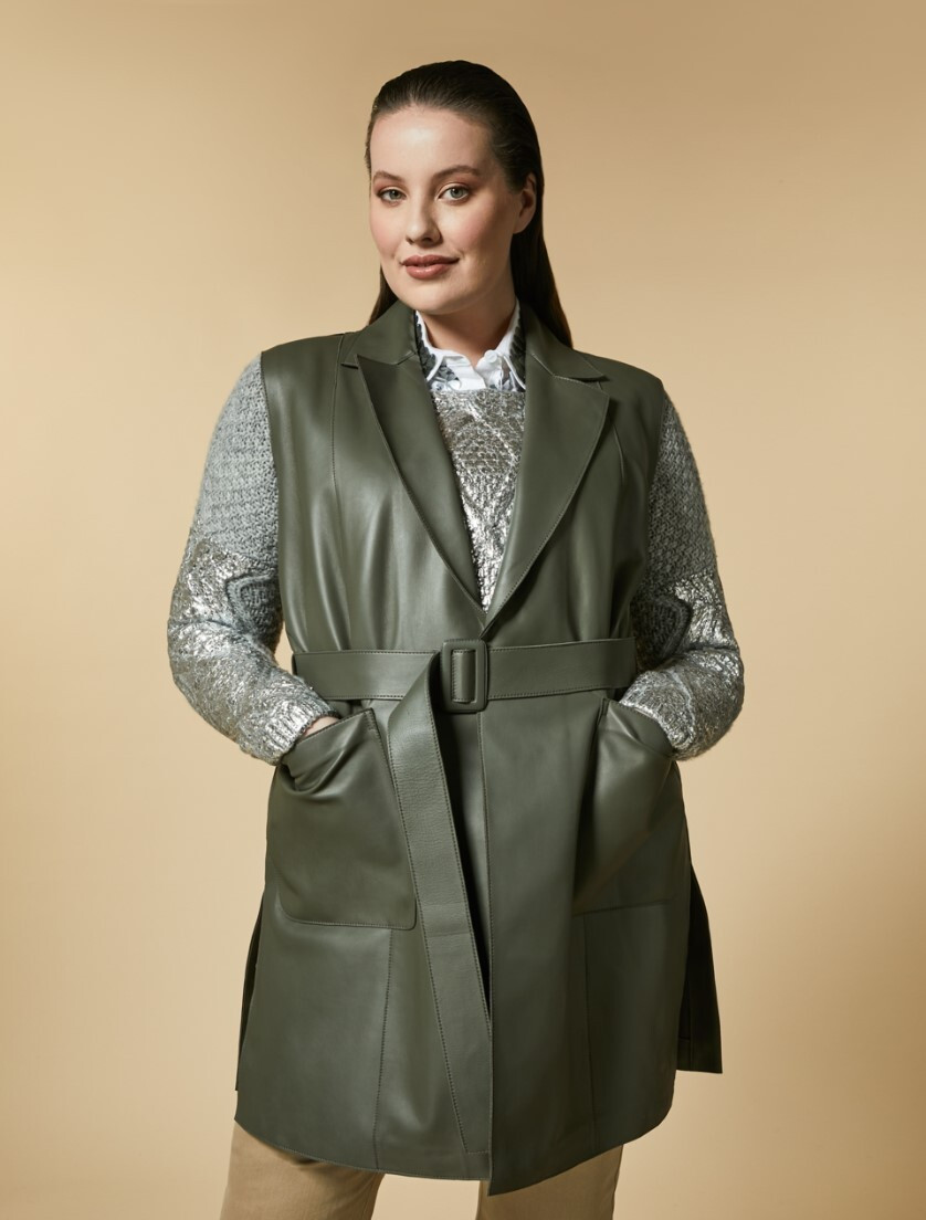 MARINA RINALDI Nappa leather gilet | Harvey Nichols