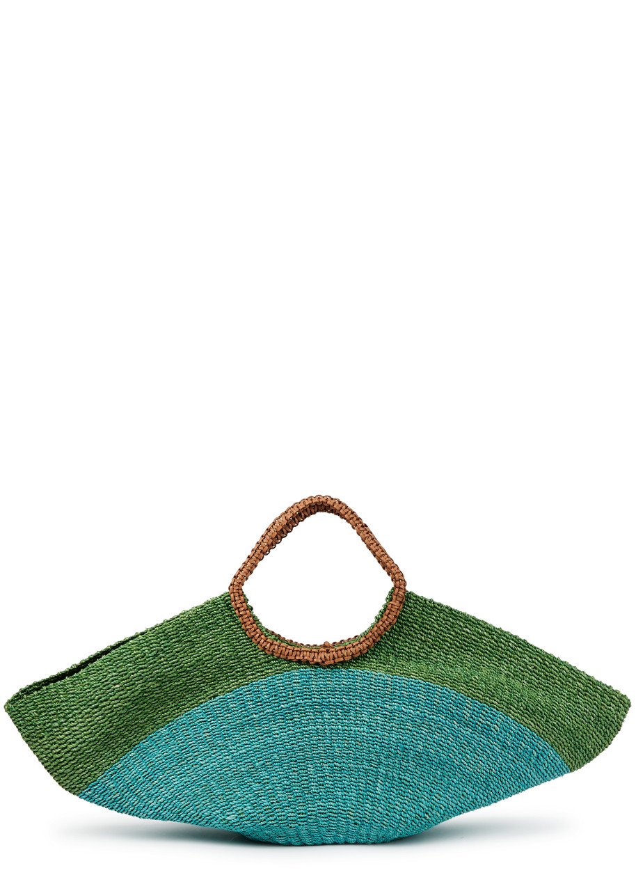 ARANAZ Pita striped woven raffia tote | Harvey Nichols