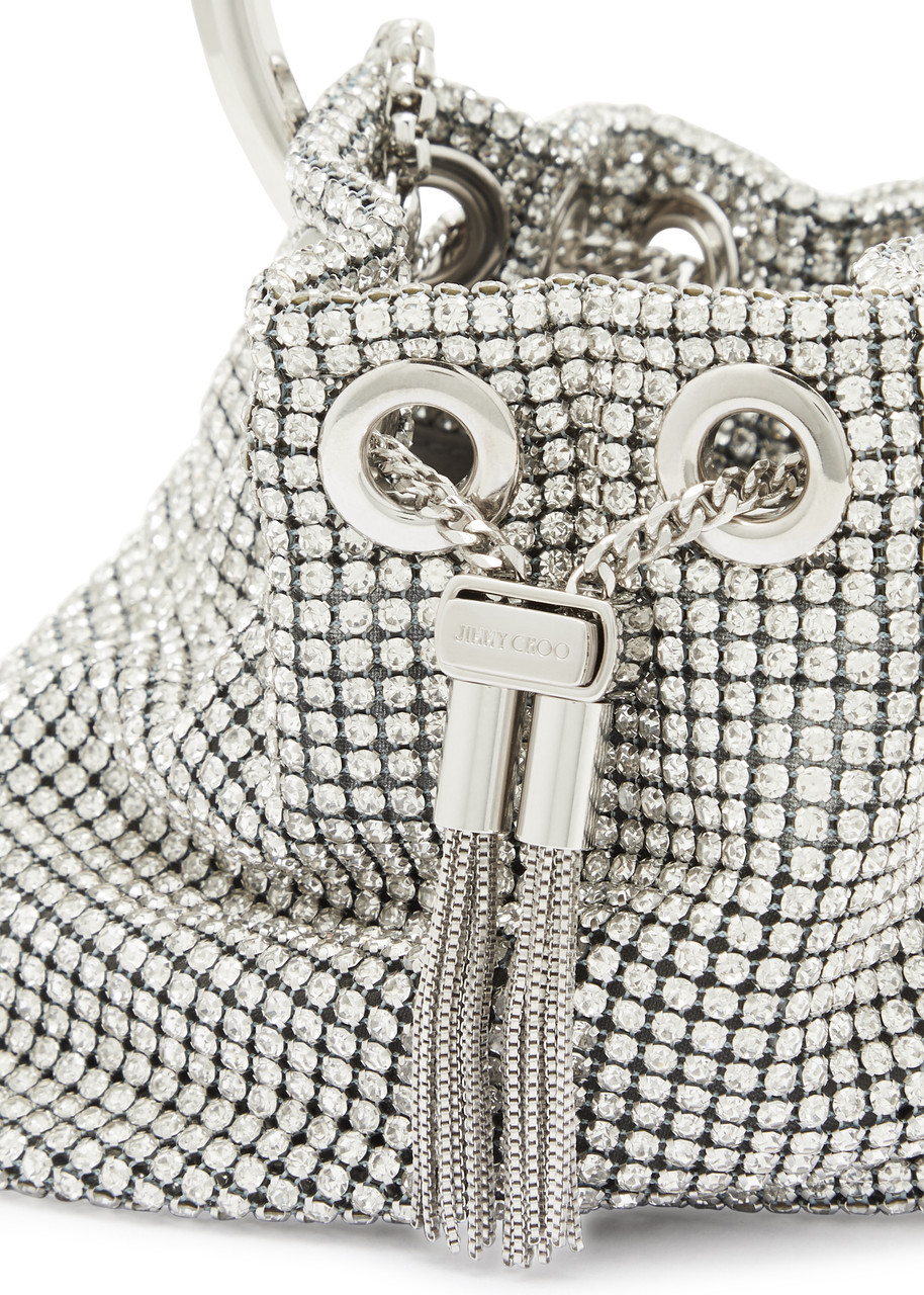 JIMMY CHOO Micro Bon Bon Bucket crystal-embellished bucket bag | Harvey ...