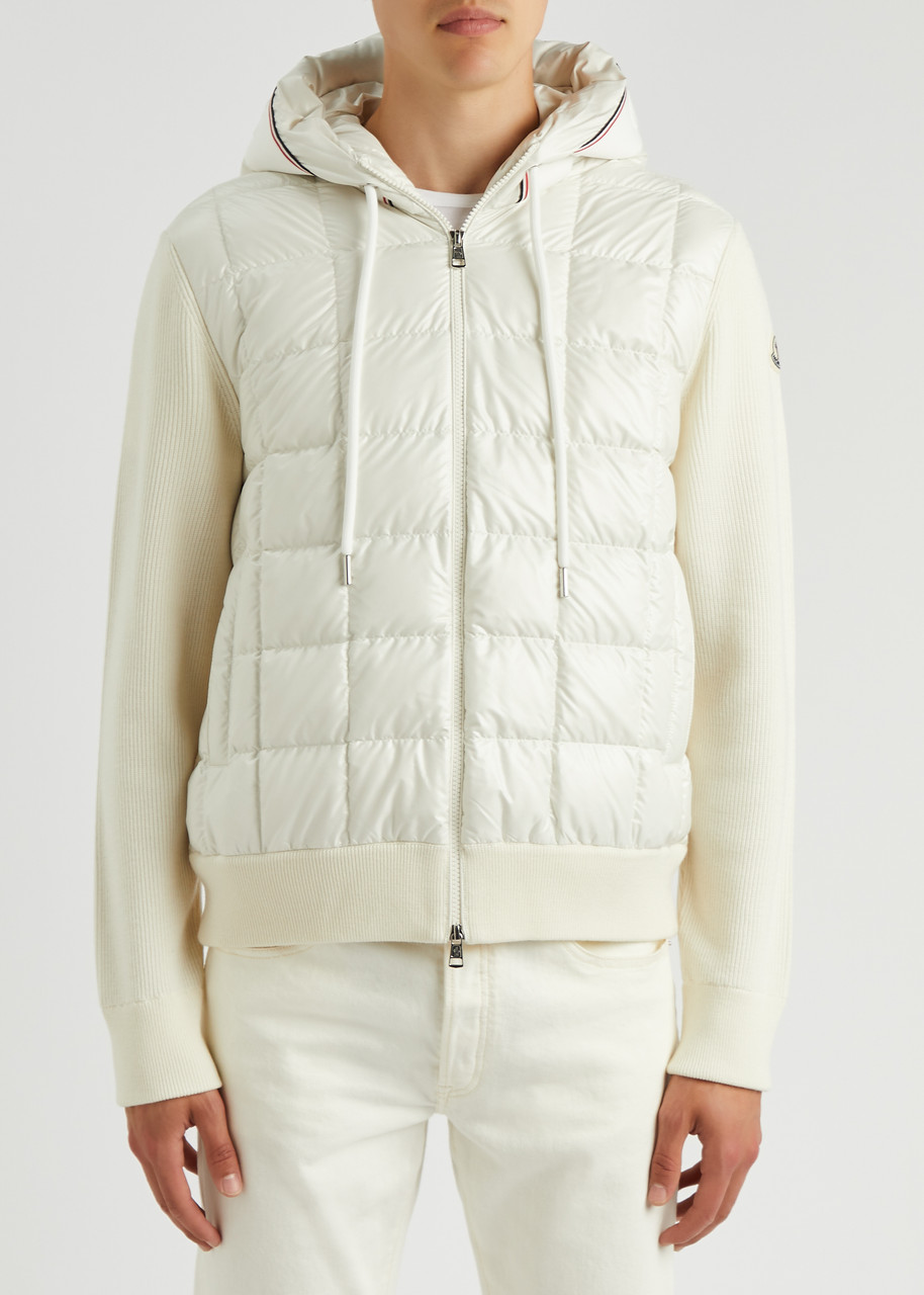 MONCLER Hooded quilted shell and wool jacket | Harvey Nichols