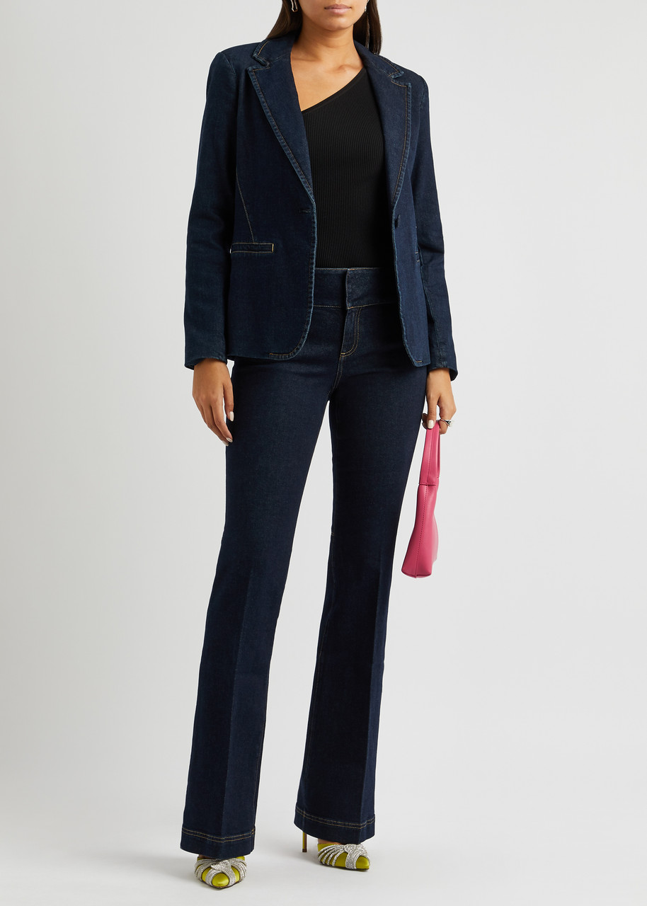 ALICE + OLIVIA Macey stretch-denim blazer | Harvey Nichols