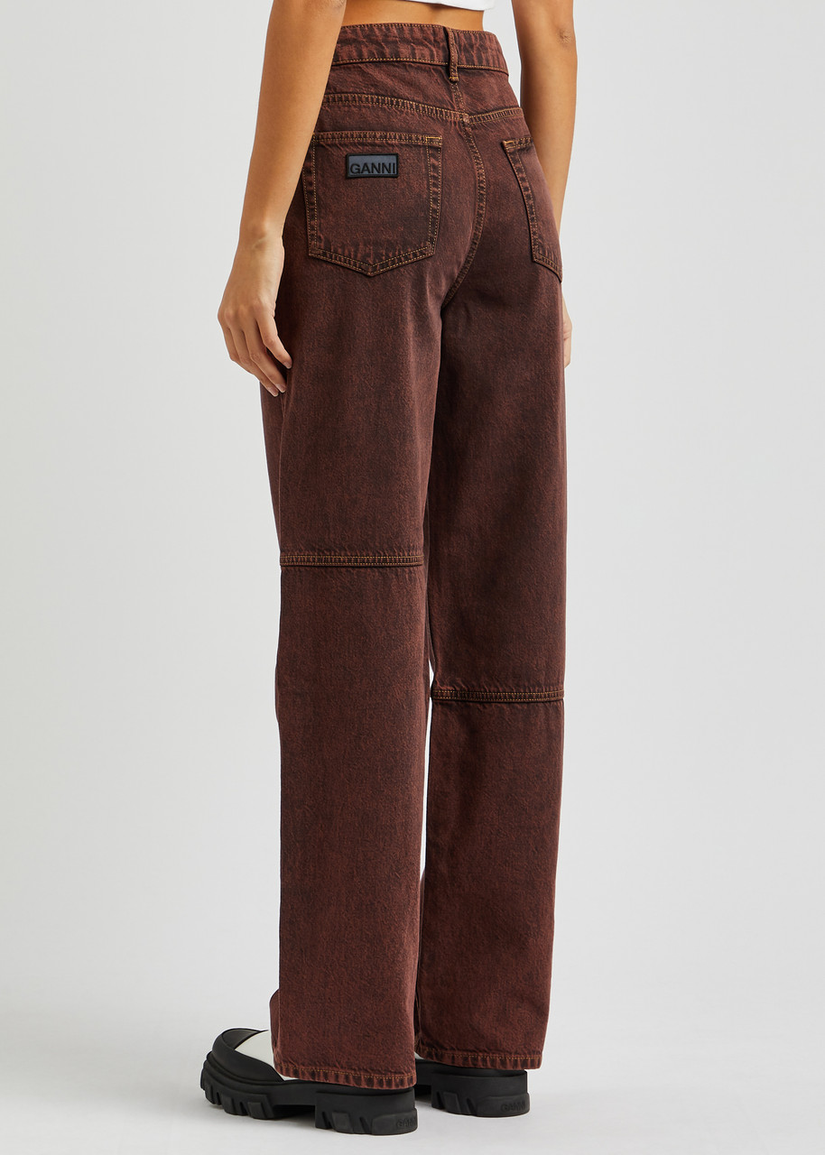 GANNI Izey overdyed straight-leg jeans | Harvey Nichols