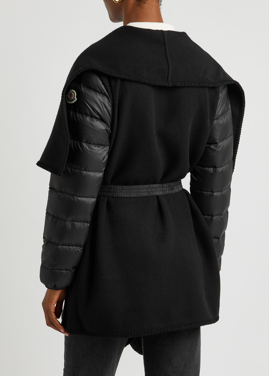 MONCLER Wool-blend and quilted shell cape | Harvey Nichols