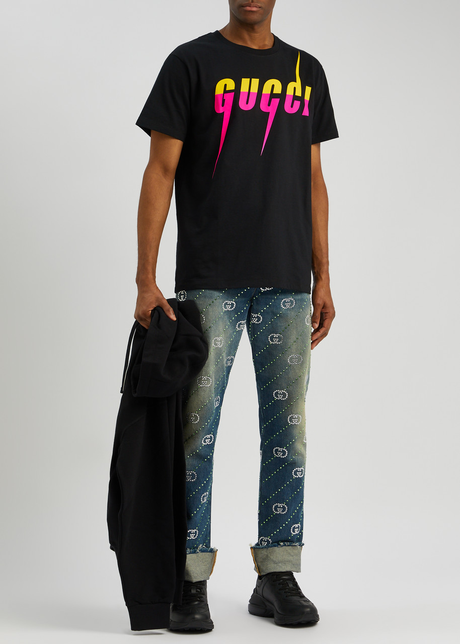 GUCCI Gucci Blade logo cotton T-shirt | Harvey Nichols