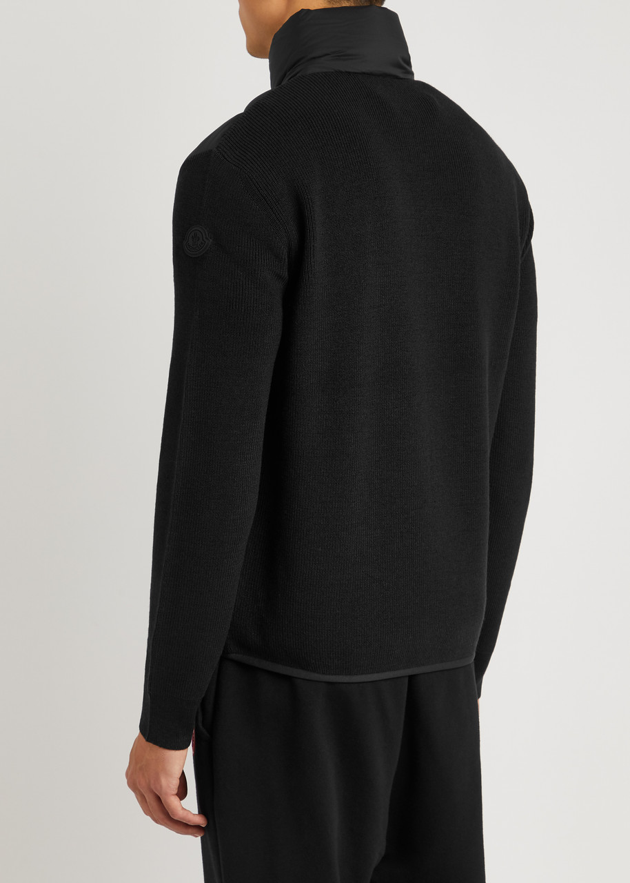 MONCLER Quilted shell and ribbed-knit cardigan | Harvey Nichols