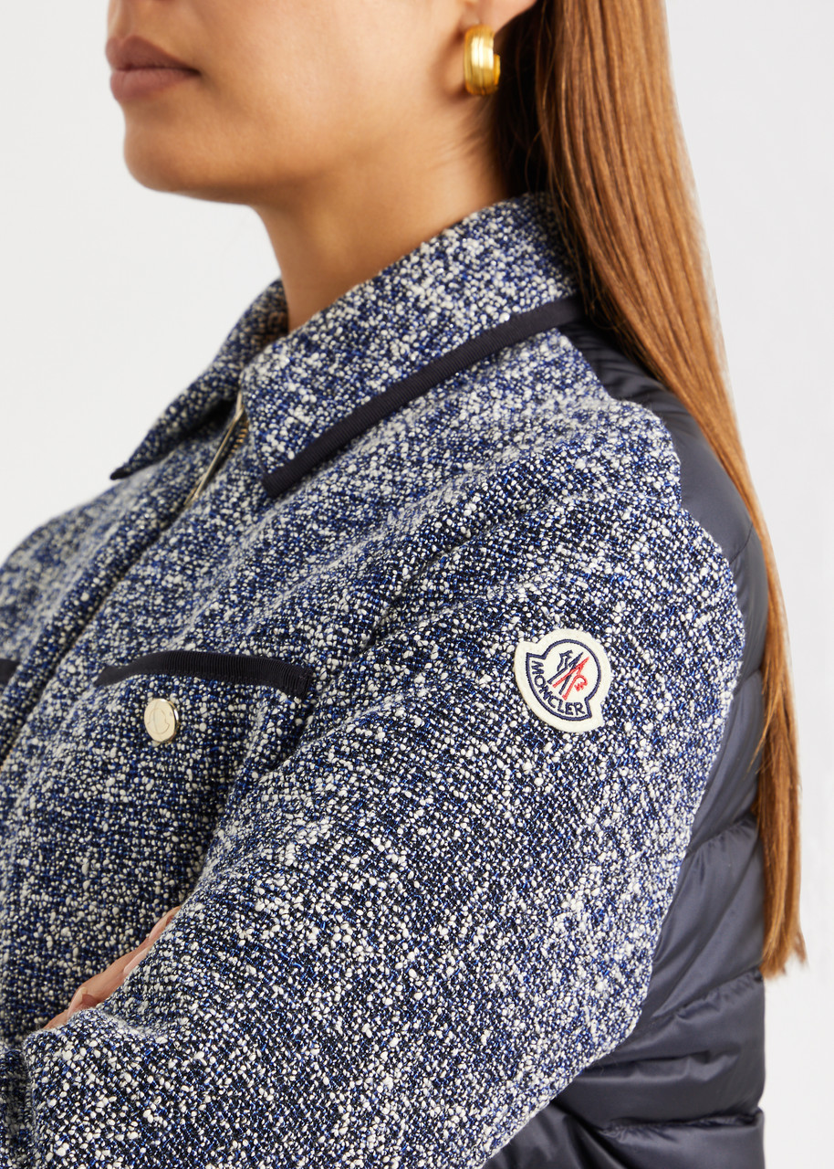 MONCLER Quilted shell and tweed jacket | Harvey Nichols