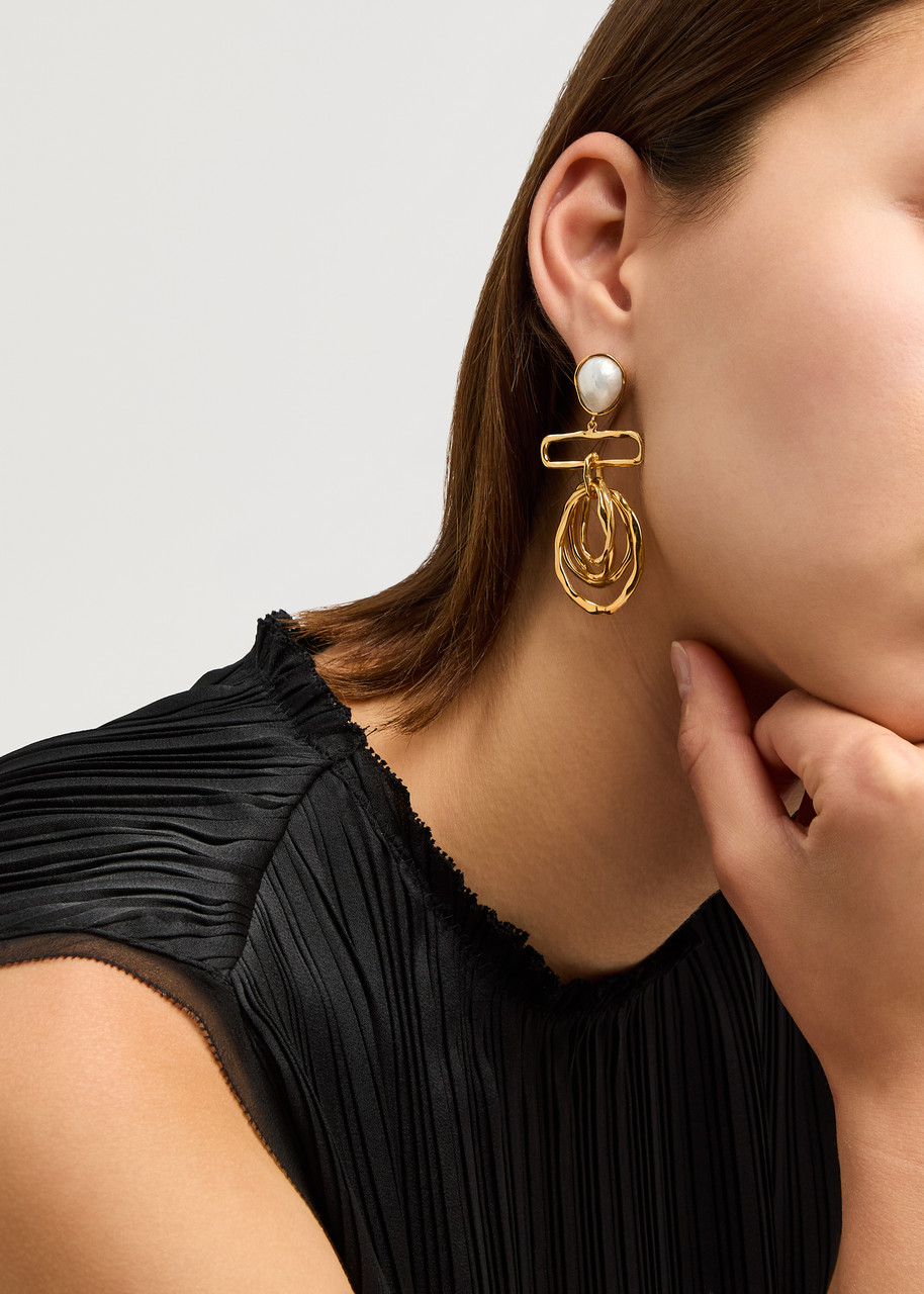 JOANNA LAURA CONSTANTINE Statement 18kt gold-plated drop earrings ...