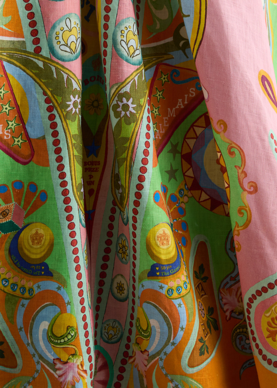 ALEMAIS Pinball printed linen maxi dress | Harvey Nichols