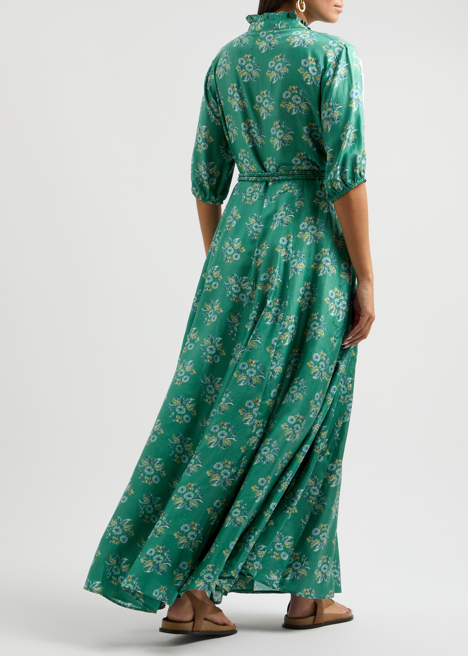 HANNAH ARTWEAR Oceanus floral-print silk-satin maxi dress | Harvey Nichols