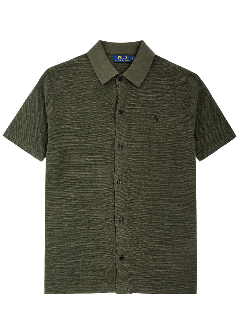 POLO RALPH LAUREN Logo-embroidered cotton-blend shirt | Harvey Nichols