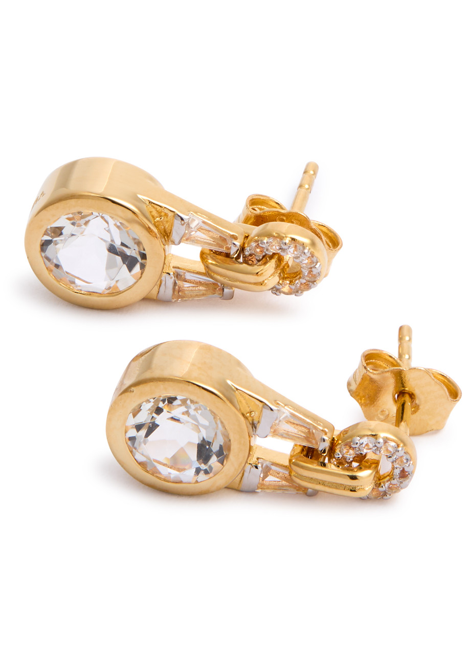 LAURA VANN Olive 18kt gold vermeil drop earrings | Harvey Nichols