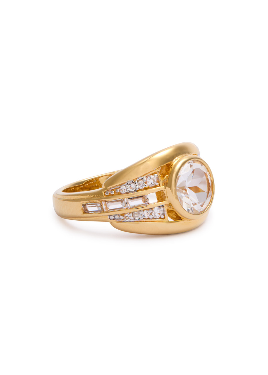 LAURA VANN Olive 18kt gold vermeil ring | Harvey Nichols