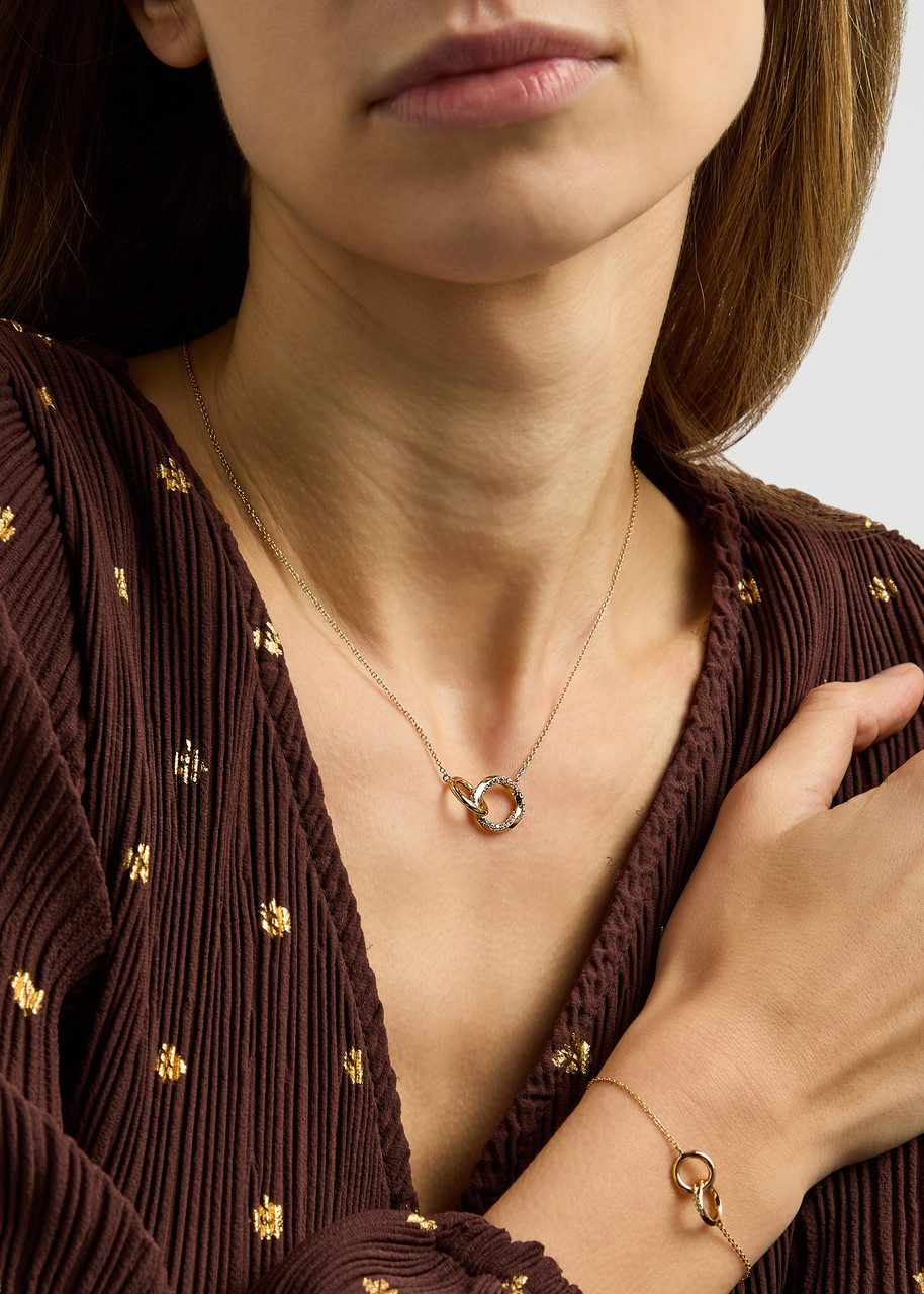 ASTRID & MIYU Orbit Crystal 18kt gold-plated necklace | Harvey Nichols