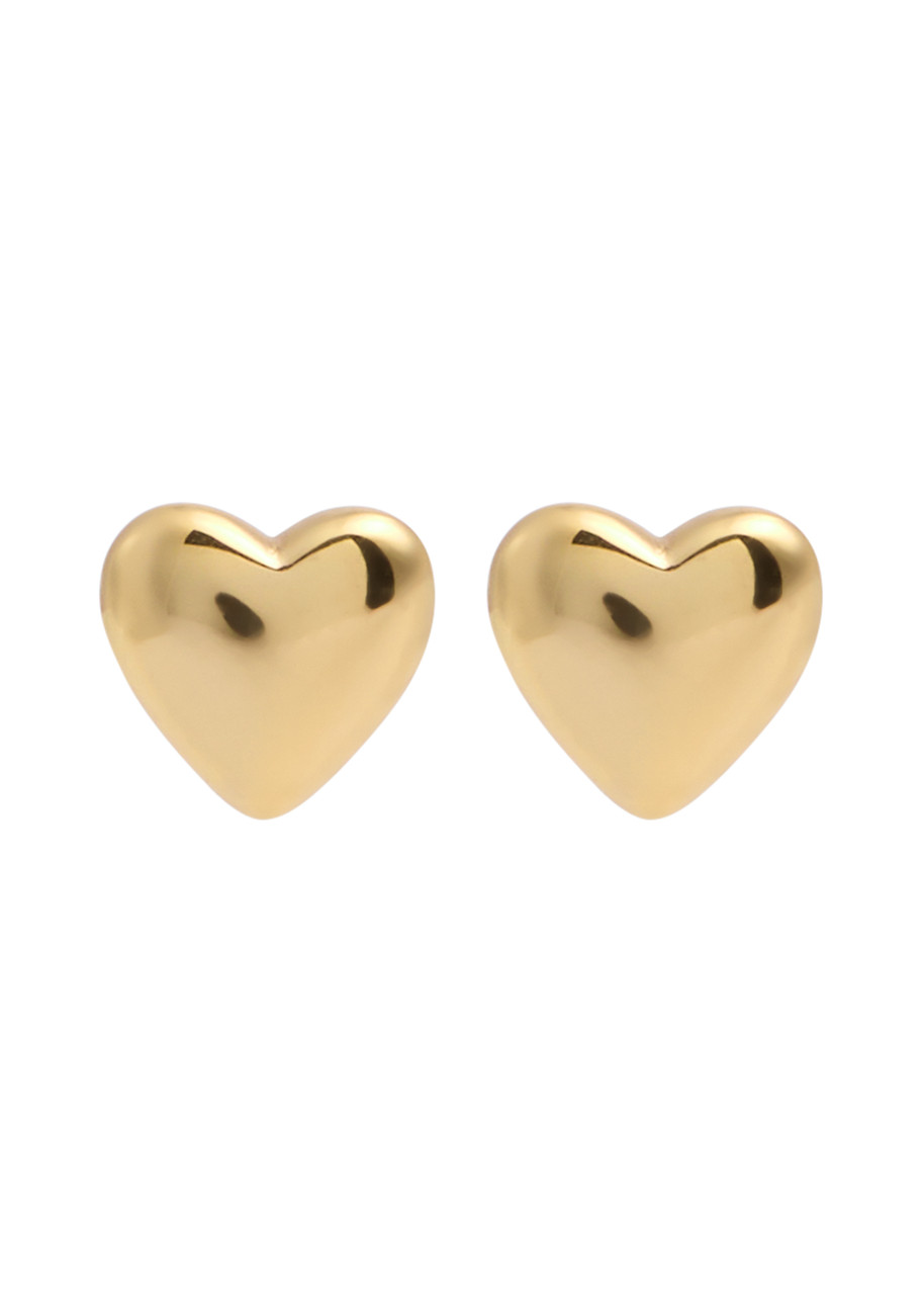 ASTRID & MIYU Heart 18kt gold-plated stud earrings | Harvey Nichols