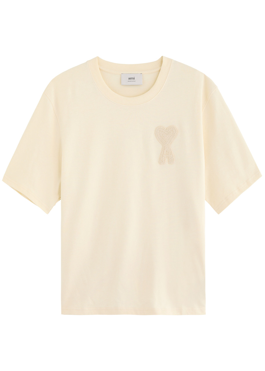 AMI PARIS Logo-appliqué cotton T-shirt | Harvey Nichols