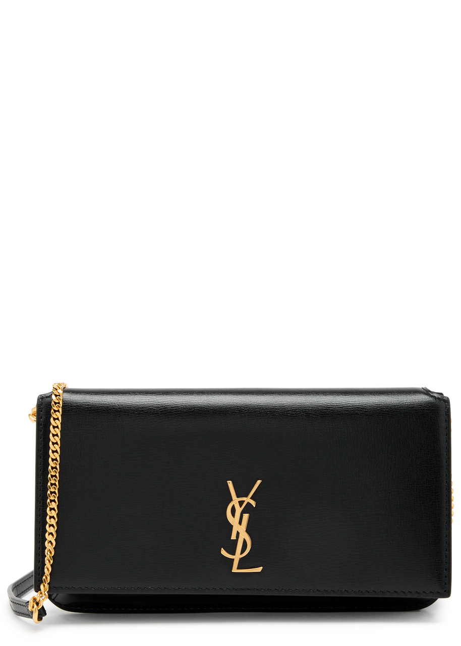SAINT LAURENT Cassandre grained leather phone case | Harvey Nichols