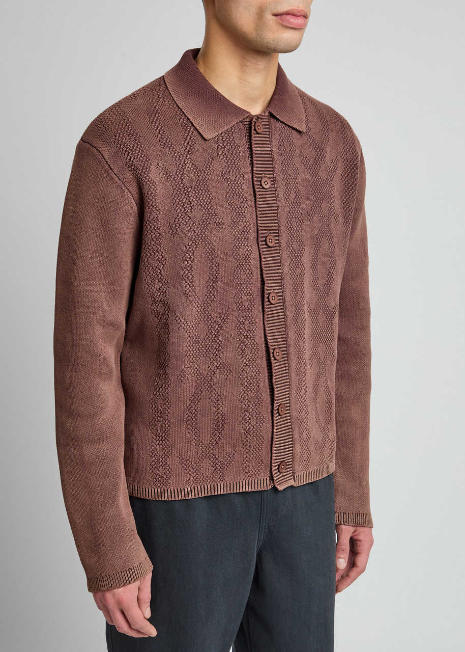 DAILY PAPER Patterned intarsia ribbed cotton cardigan | Harvey Nichols