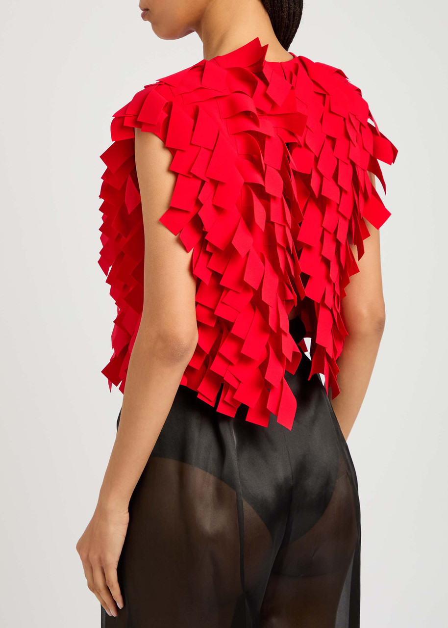 A.W.A.K.E MODE Laser-cut open-back crepe top | Harvey Nichols