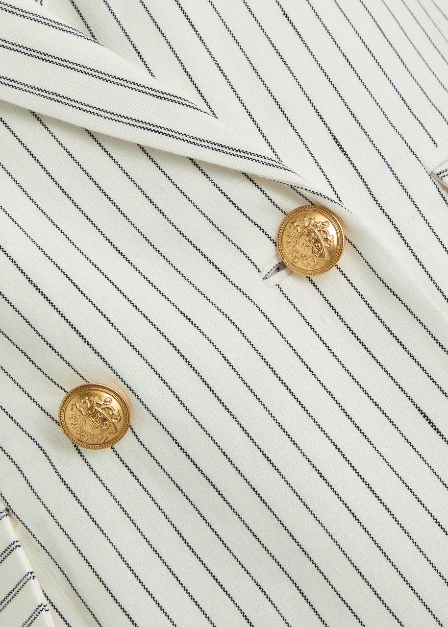 ALICE + OLIVIA Arias striped linen-blend blazer | Harvey Nichols