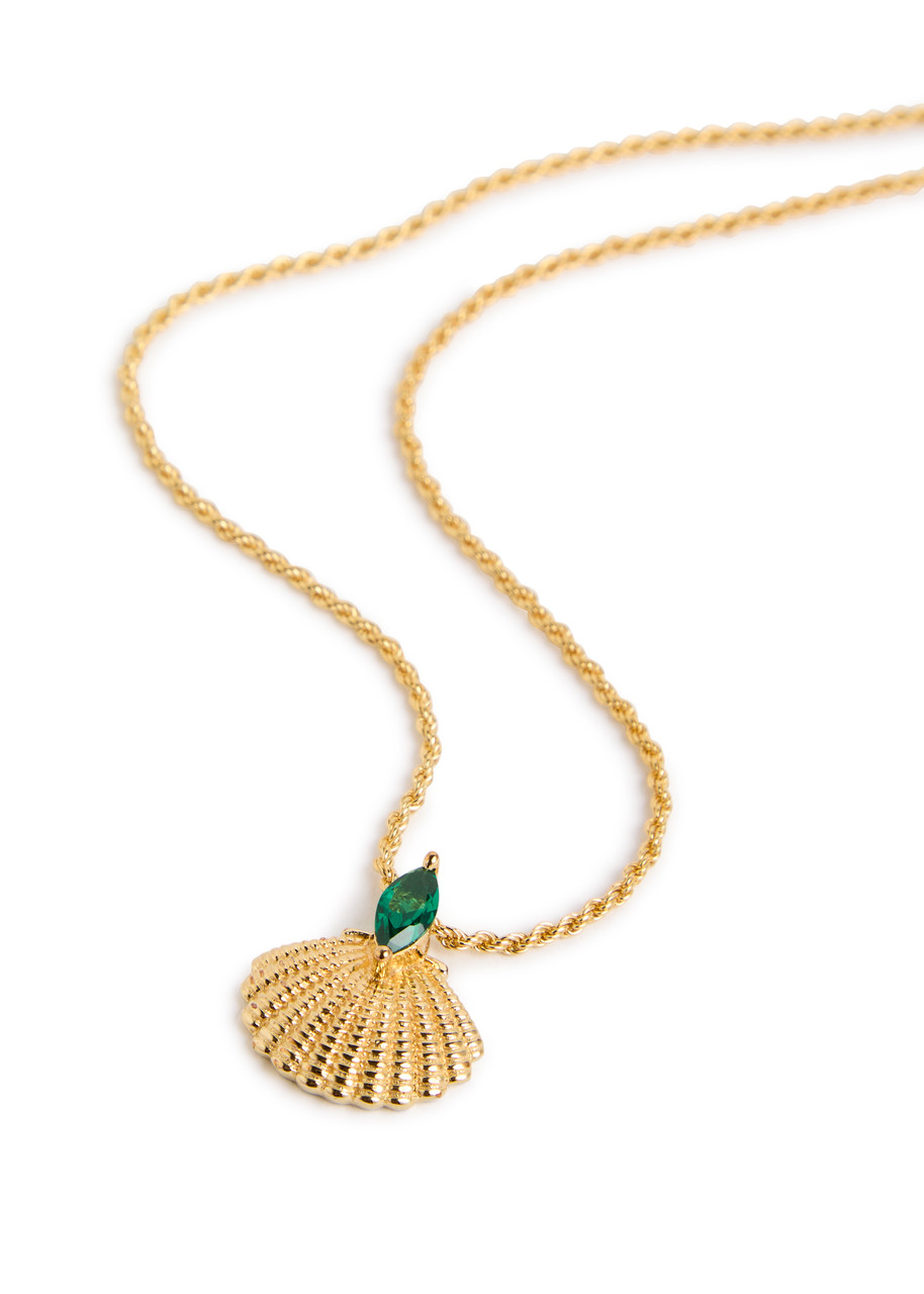 LAURA VANN Pamela shell 18kt gold-plated necklace | Harvey Nichols