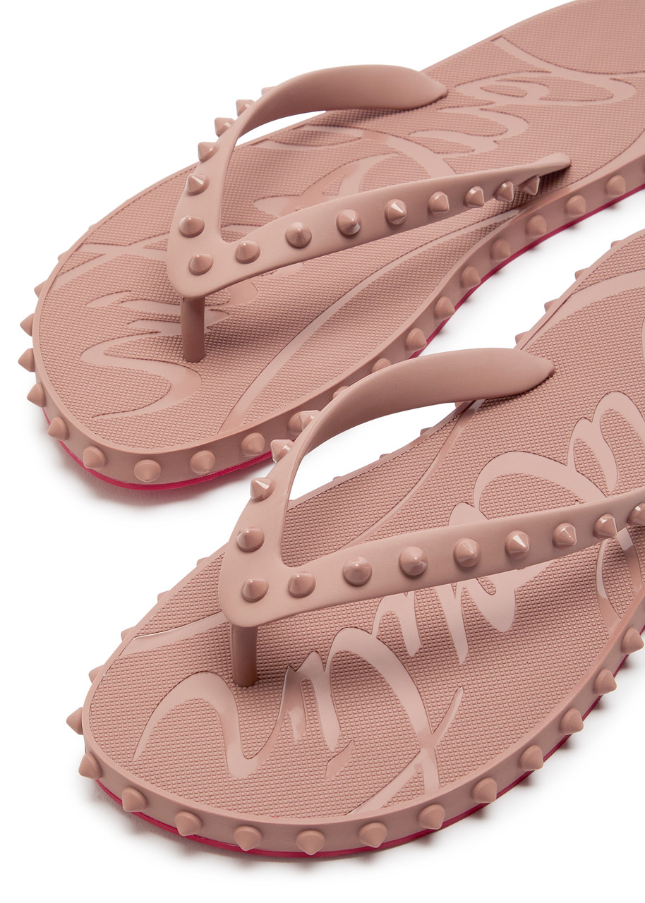 CHRISTIAN LOUBOUTIN Super Loubi studded rubber flip flops | Harvey Nichols