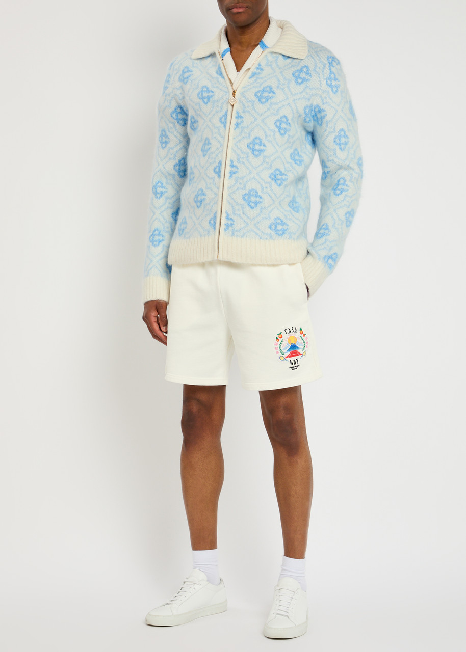 CASABLANCA Logo-monogrammed brushed-knit jacket | Harvey Nichols