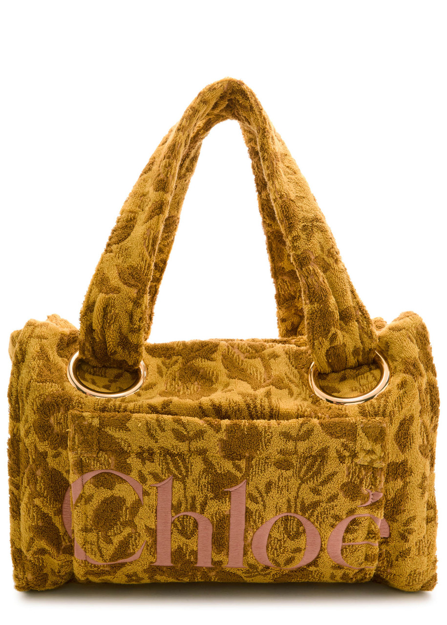 CHLOE Plage large floral-jacquard terry tote | Harvey Nichols