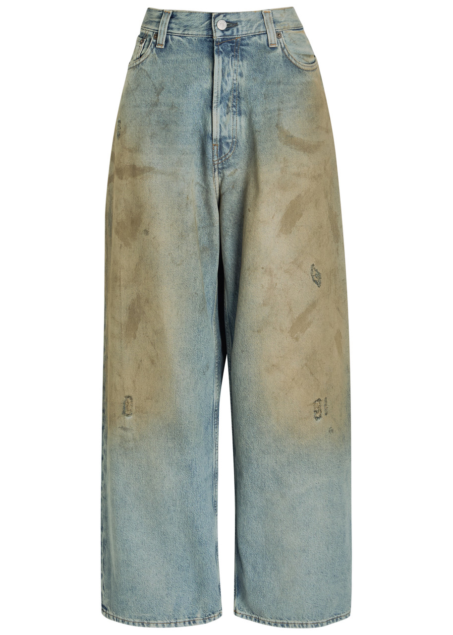 ACNE STUDIOS Penicillin dirt-effect wide-leg jeans | Harvey Nichols