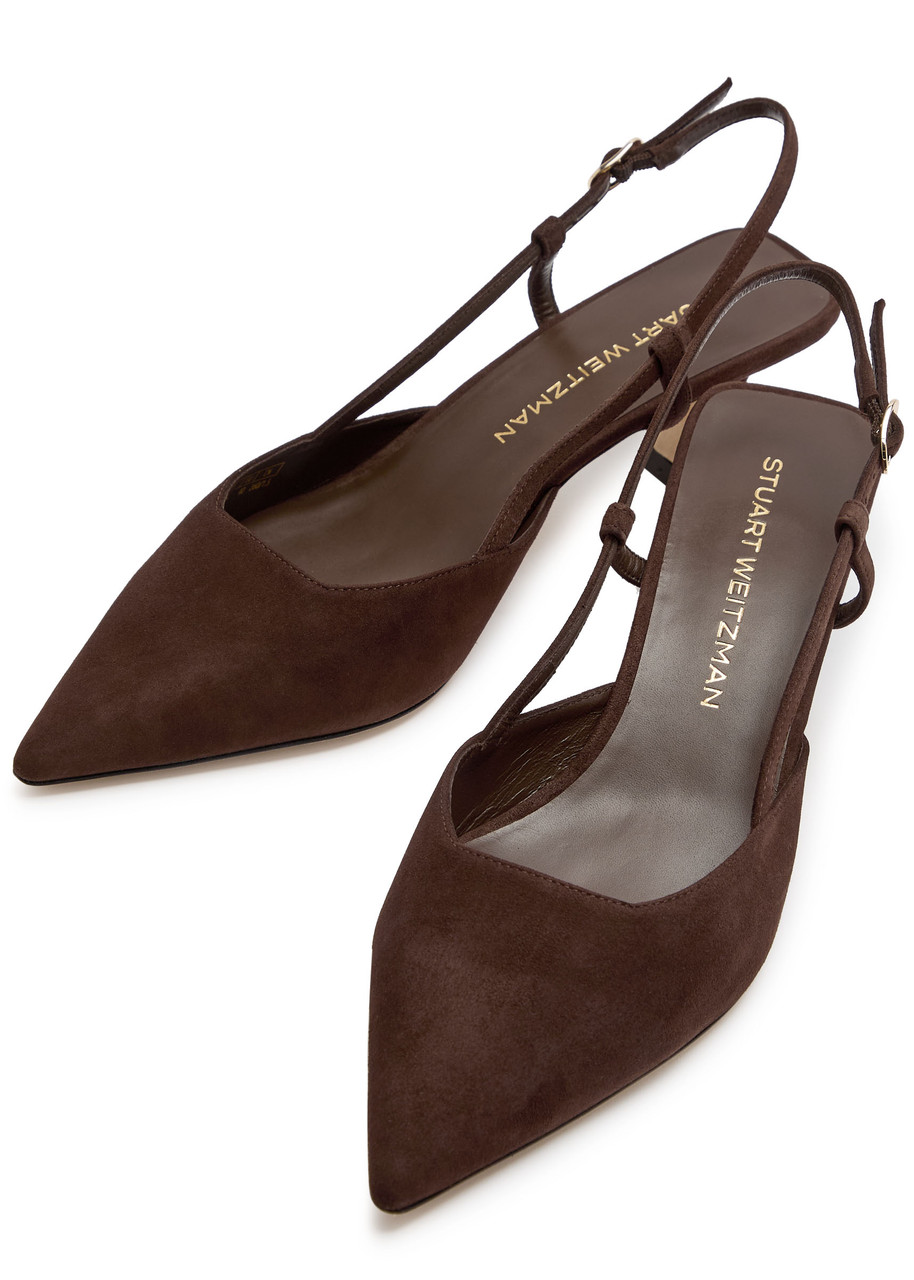 STUART WEITZMAN Vinnie 50 suede slingback pumps | Harvey Nichols