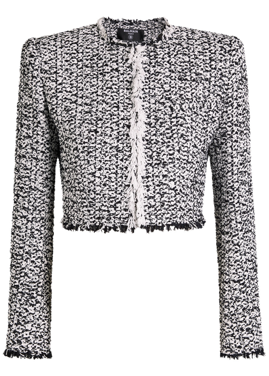 BALMAIN Fringed tweed jacket | Harvey Nichols