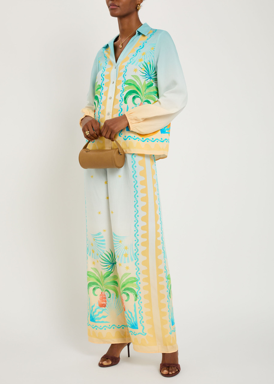 NEVER FULLY DRESSED Rio Elissa printed straight-leg trousers | Harvey ...