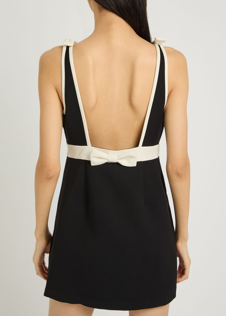 LOVESHACKFANCY Catrice bow-appliquéd cotton-blend mini dress | Harvey ...