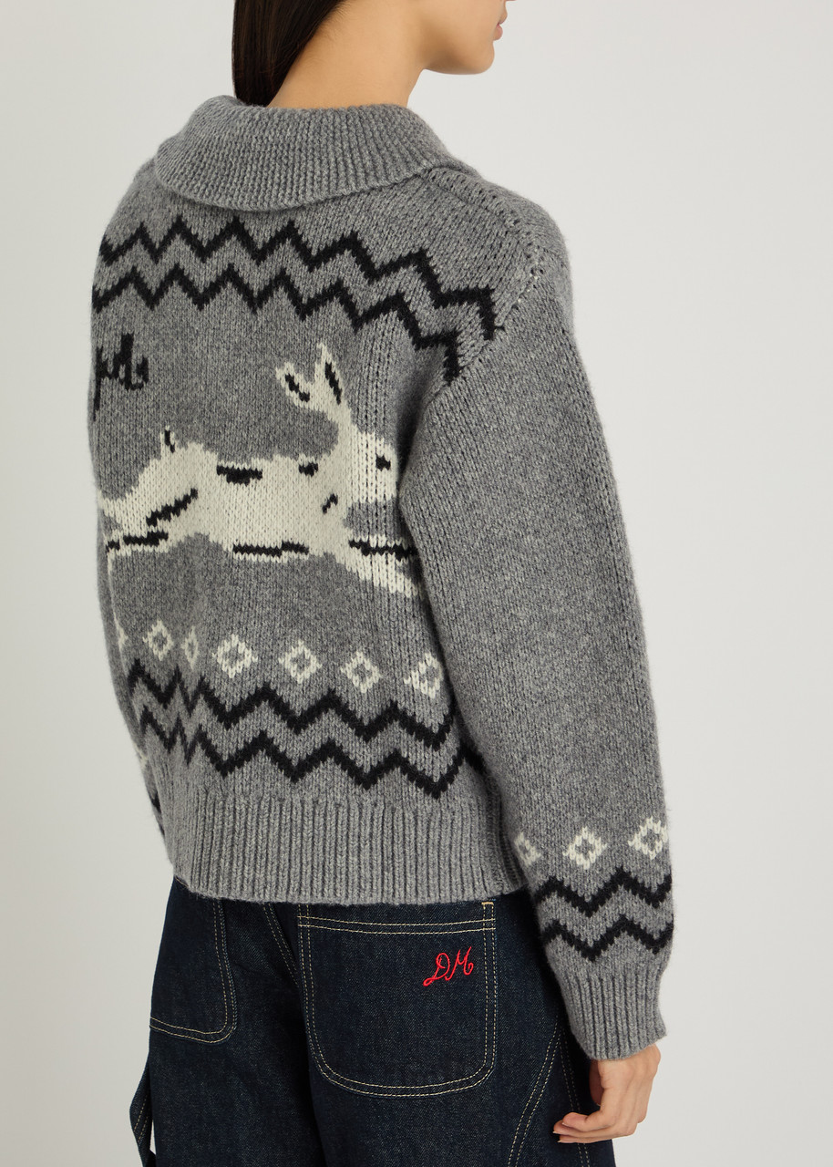 DAMSON MADDER Cecily intarsia wool cardigan | Harvey Nichols