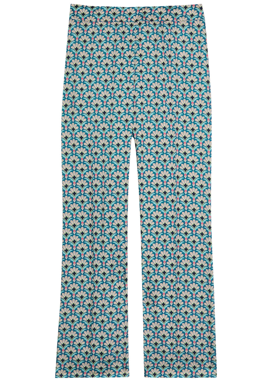 ETRO Patterned satin straight-leg trousers | Harvey Nichols