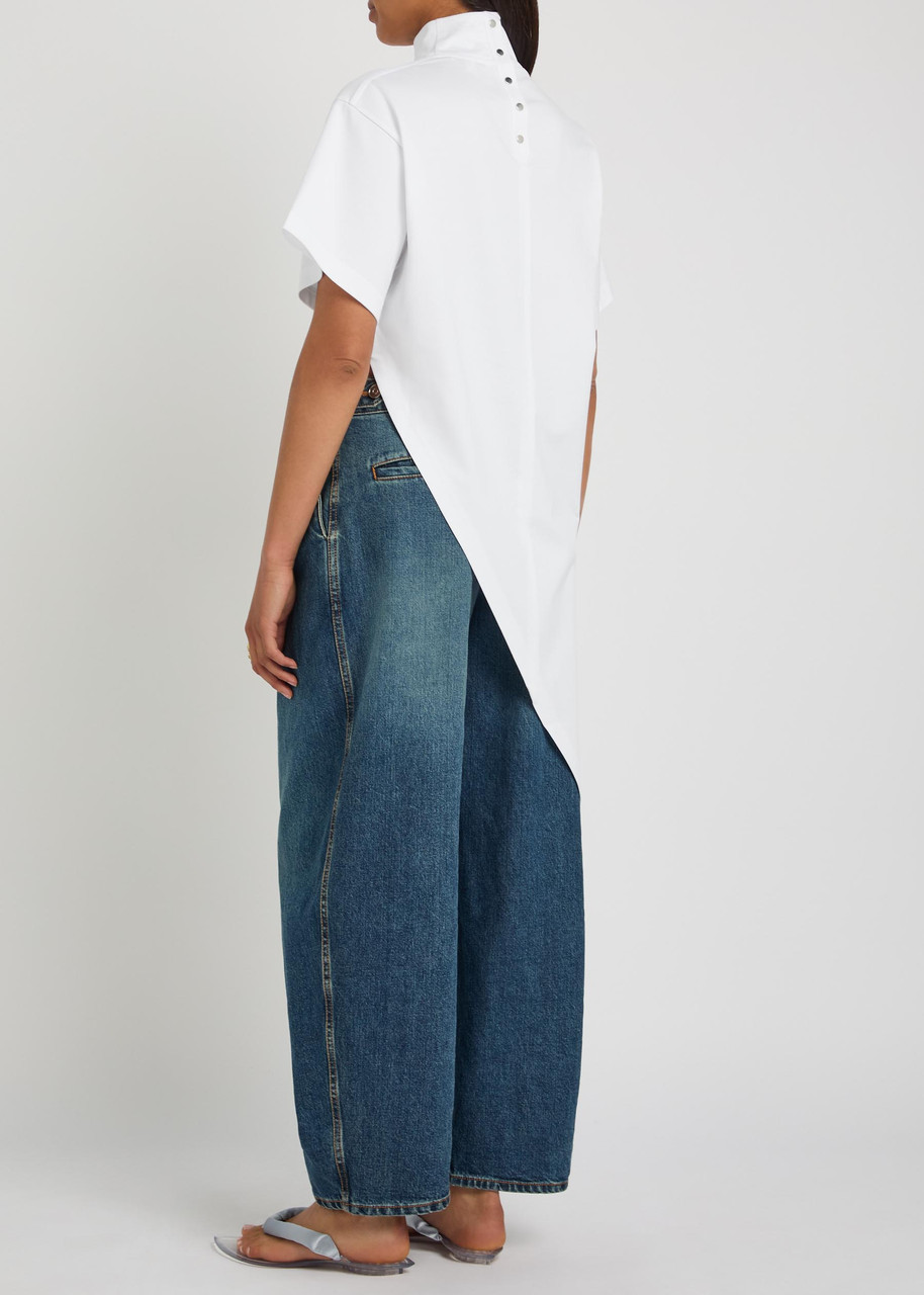 ALAÏA Asymmetric cotton T-shirt | Harvey Nichols