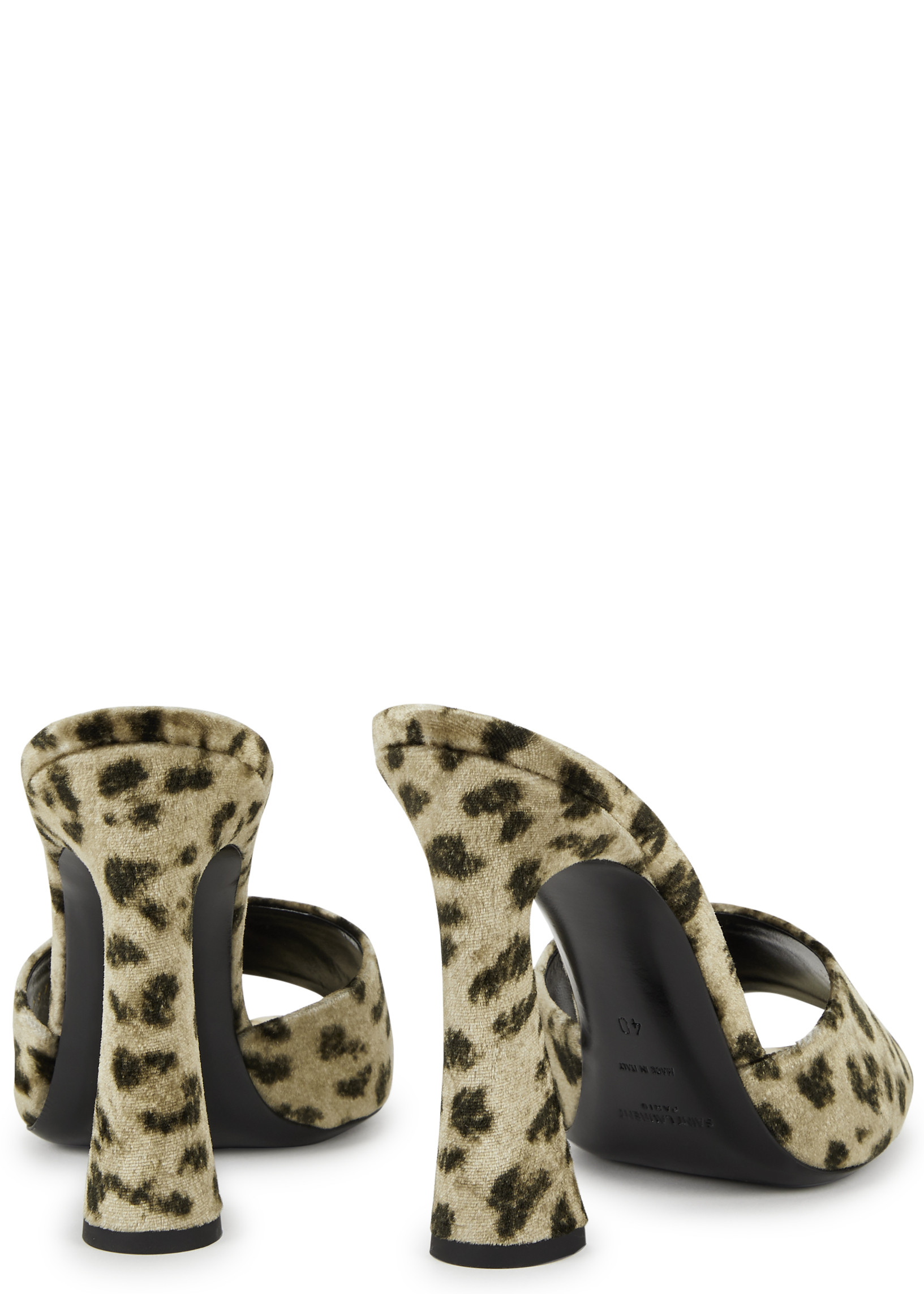 SAINT LAURENT 105 leopard-print velvet mules | Harvey Nichols